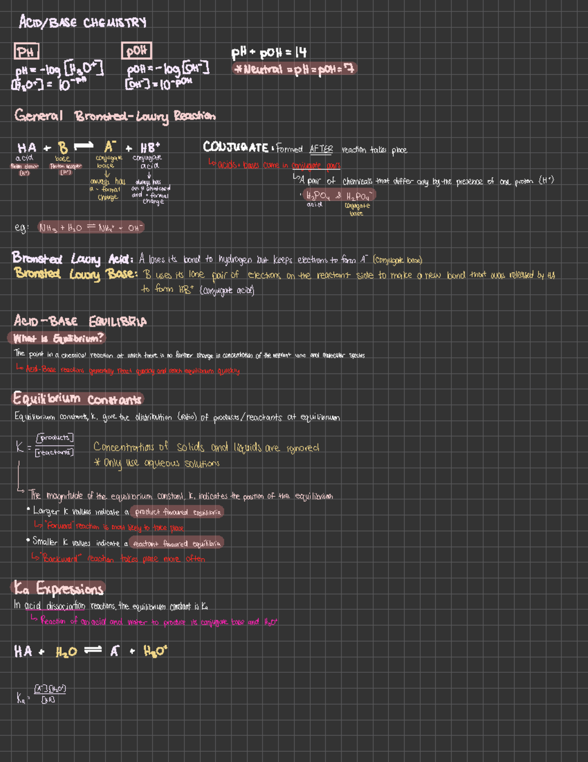 Week 1 - Acids And Bases - Summary notes for the acid base component of ...