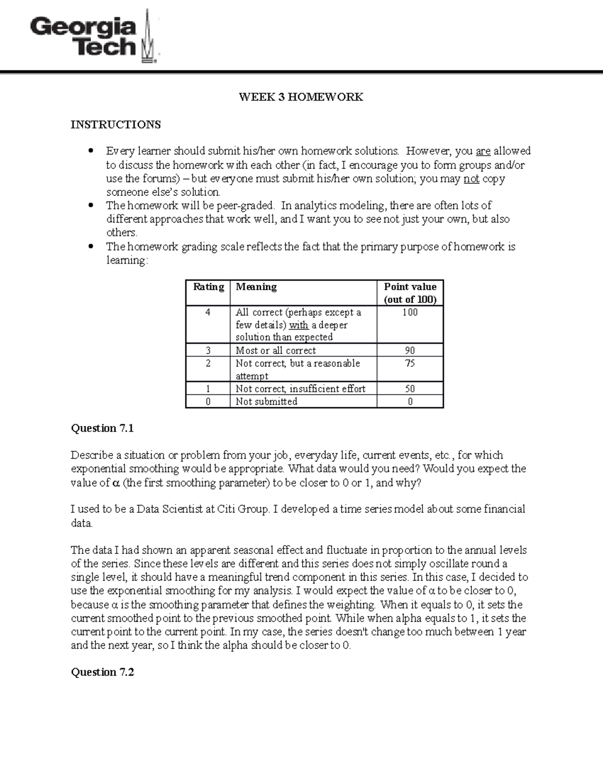 Week 3 hw-summer - Week 3 hw-summer - ISYE 6501 - Georgia Tech - Studocu
