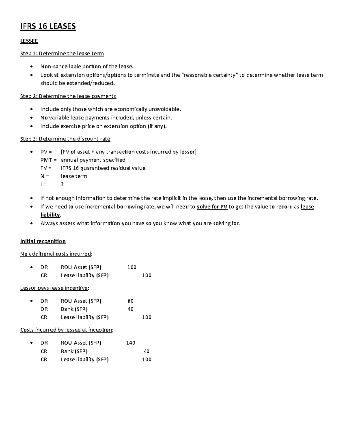 IFRS 16 Leases - IFRS 16 LEASES LESSEE Step 1: Determine the lease term ...