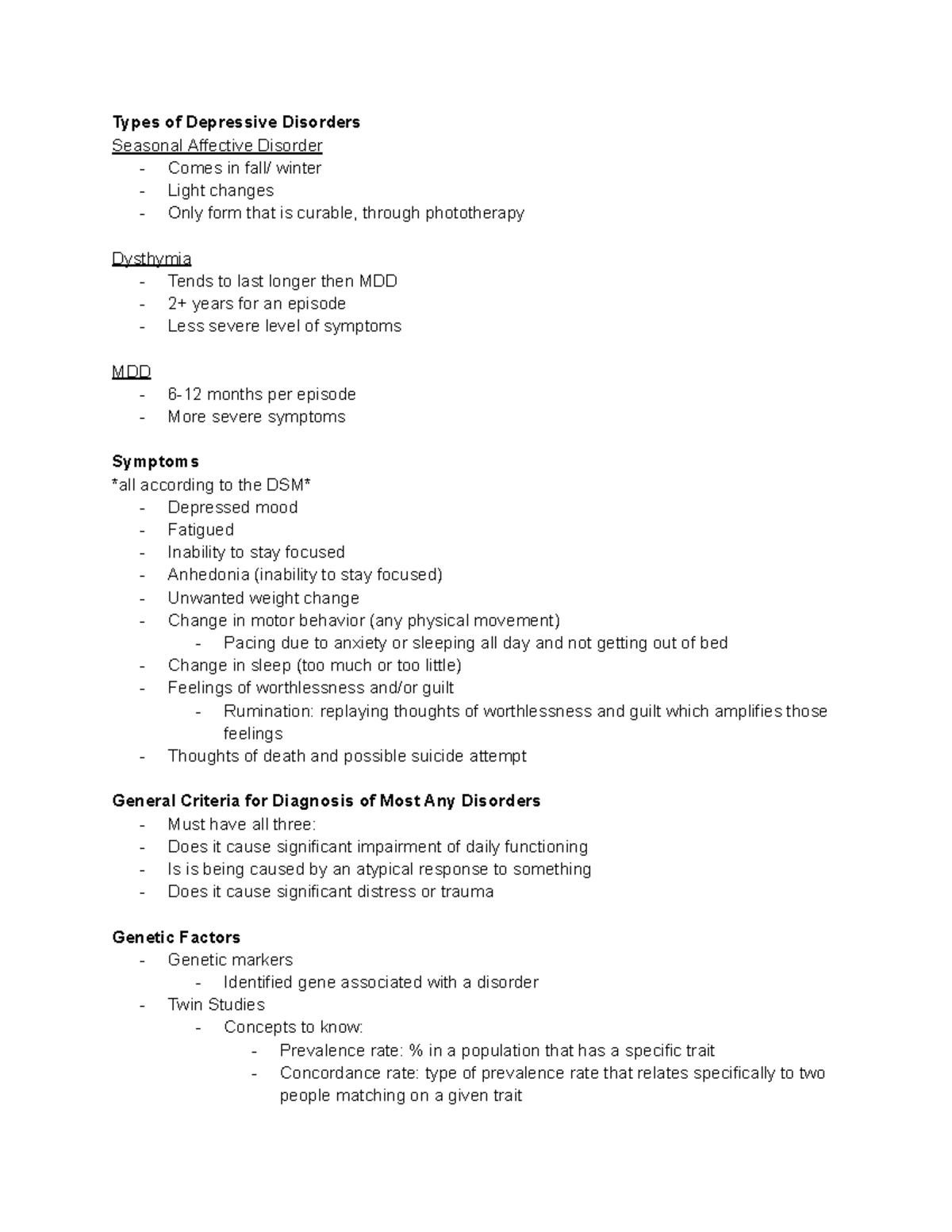 Depressive disorders lecture 10 - Types of Depressive Disorders ...