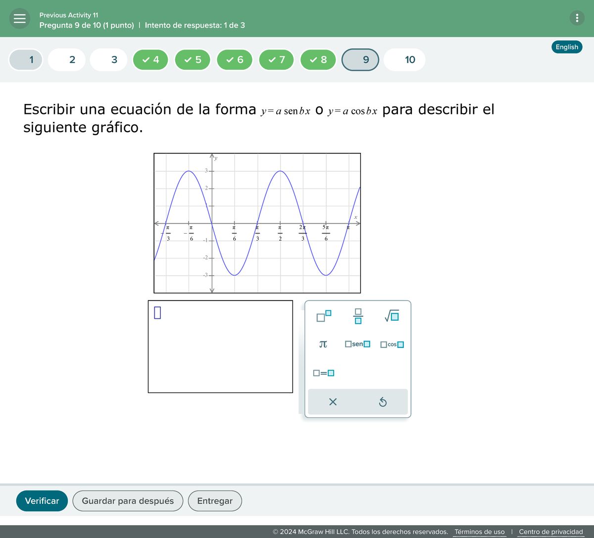 Aleks - Previous Activity 11 - Clears Escribir una ecuación de la forma ...