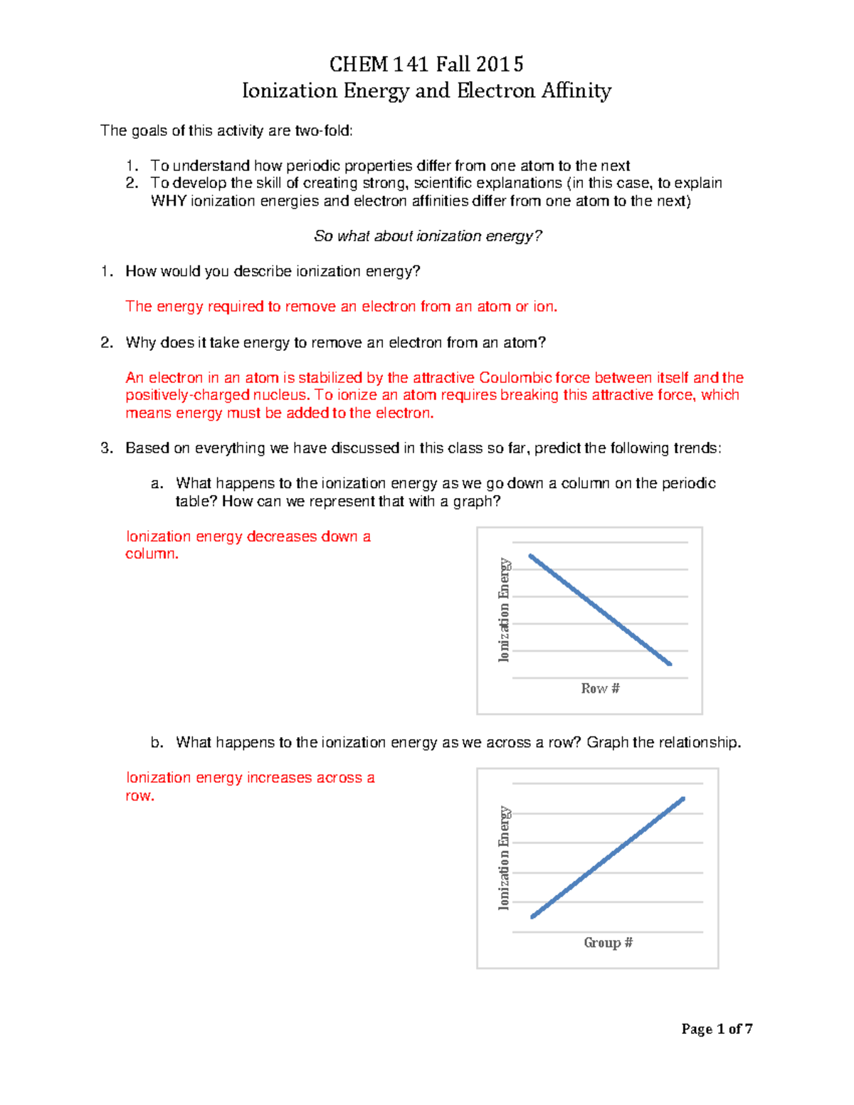 C4 IE and EA - assignment for chem 141 (intro chem) - CHEM 141 Fall ...