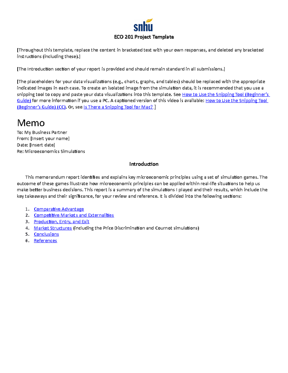 ECO-201 Checkpoint - ECO 201 Project Template [Throughout this template ...