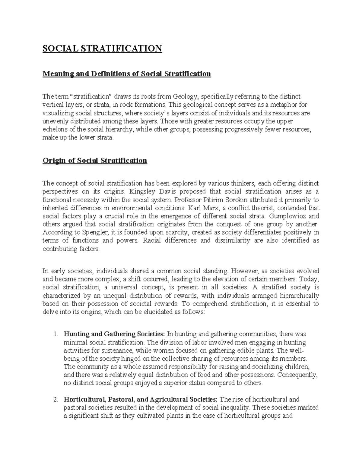 Bases OF Social Stratification - SOCIAL STRATIFICATION Meaning and ...
