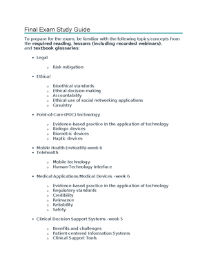 Informatics week 4 - weekly assignment - Midterm Study Guide To prepare ...