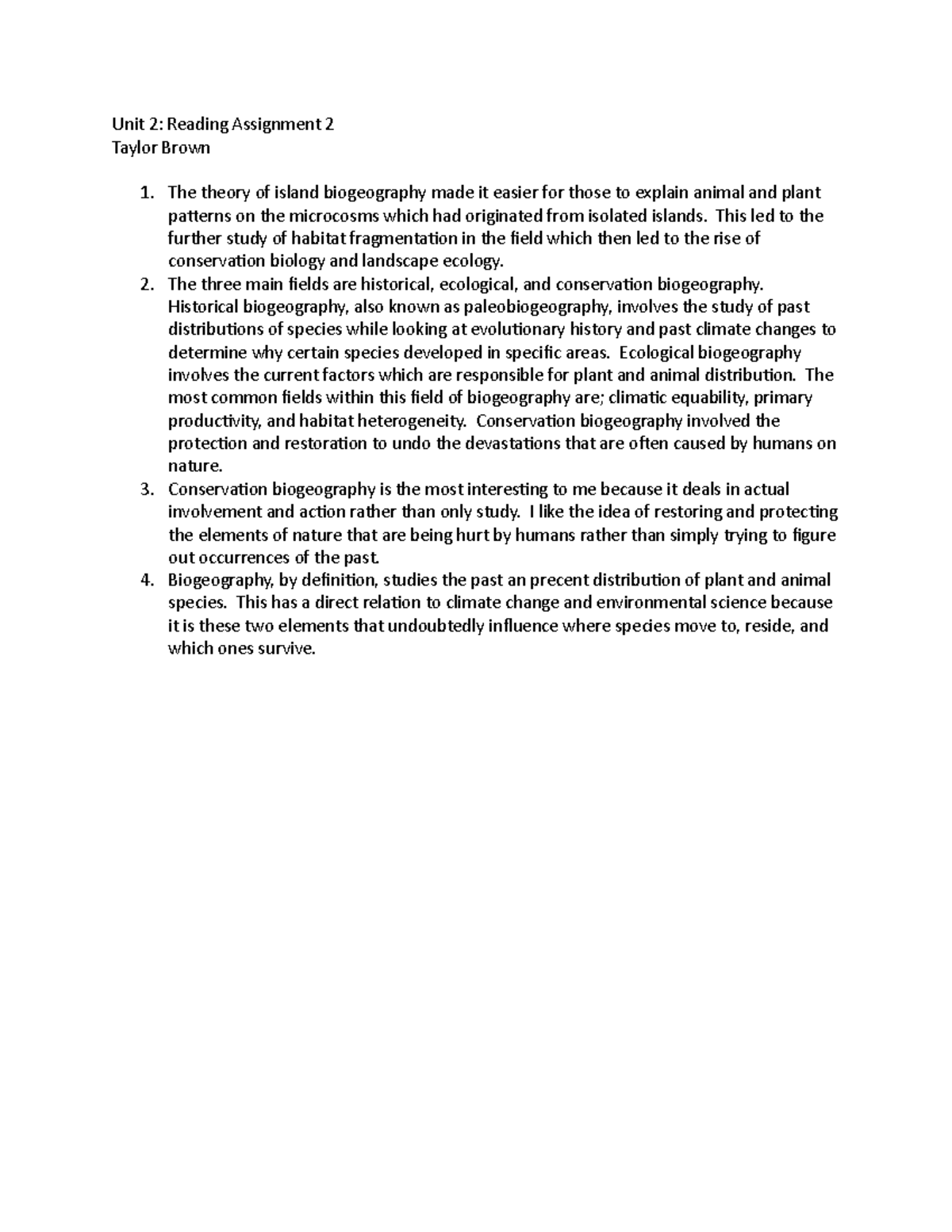GEO Unit 2 Reading Assignment - This led to the further study of ...