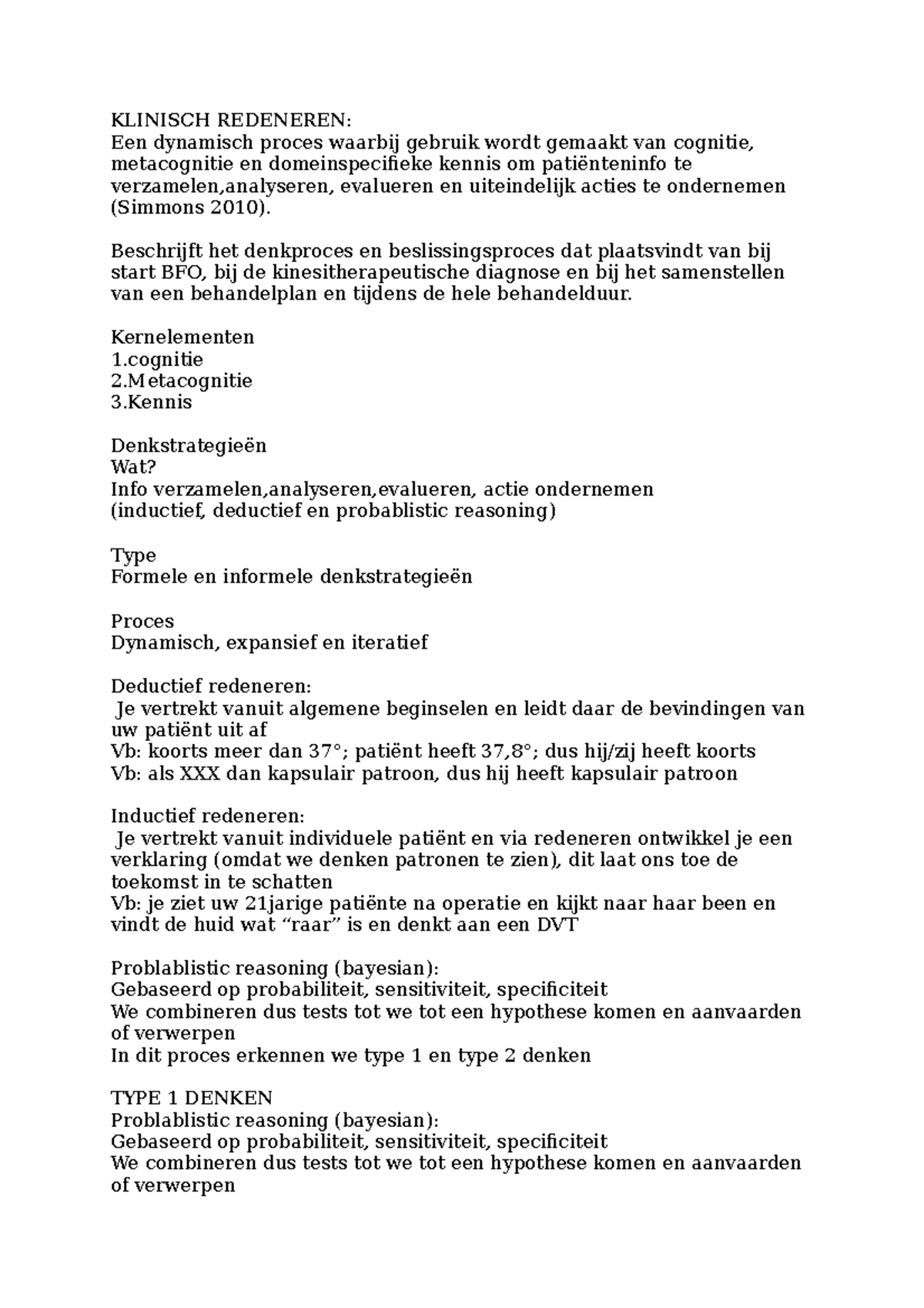 Klinisch Redeneren - KLINISCH REDENEREN: Een dynamisch proces waarbij ...