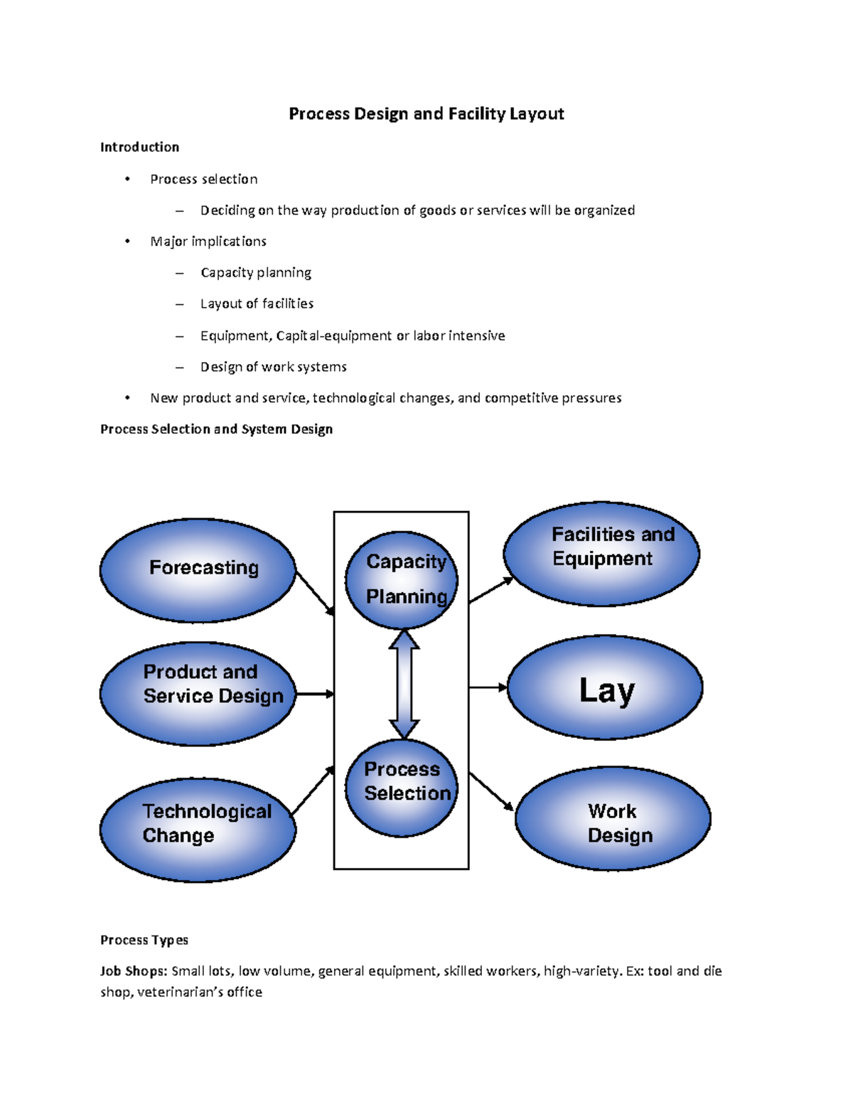 Process Design and Layout - Process Design and Facility Layout ...