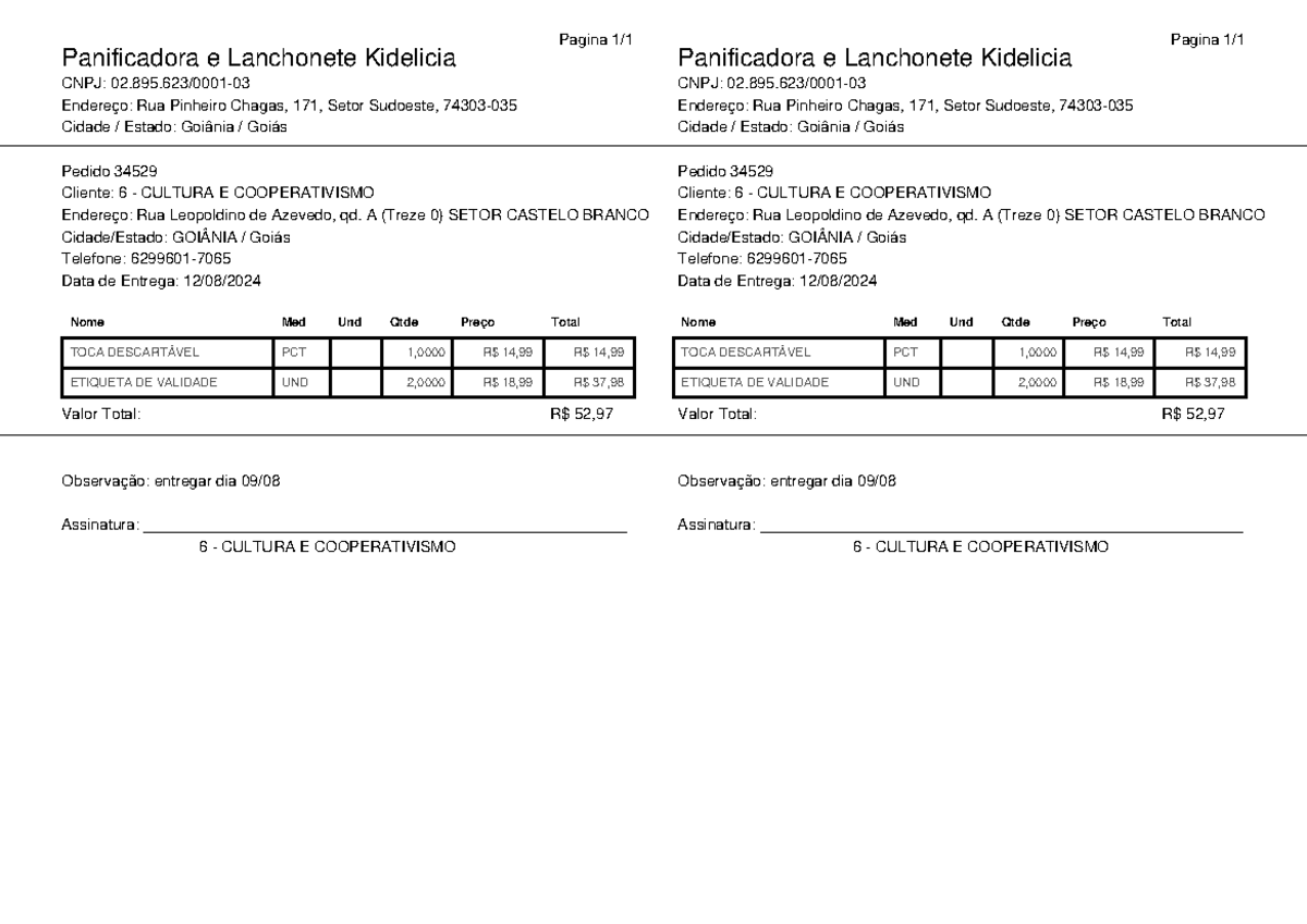 Pedido-34529 - dedededed - Panificadora e Lanchonete Kidelicia ...