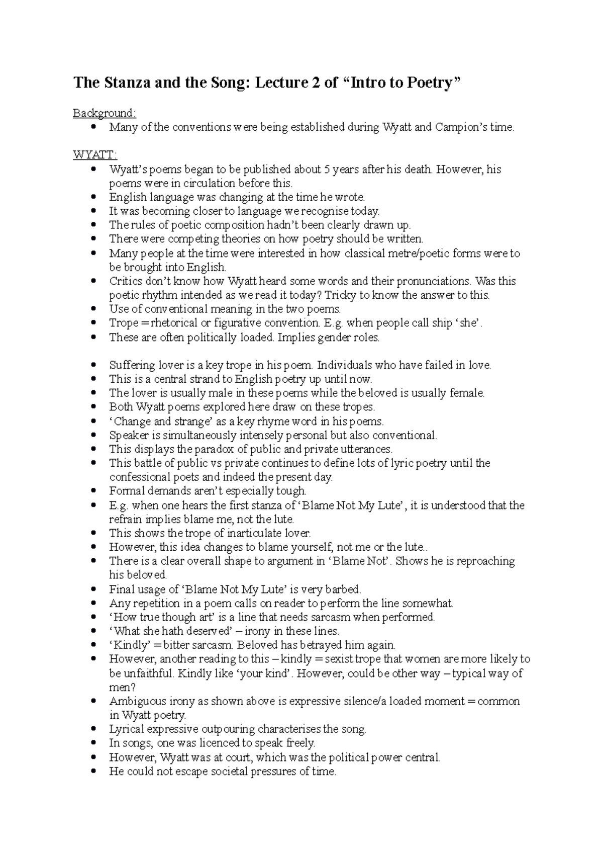 The Stanza and the Song - Lecture notes 1 - The Stanza and the Song ...