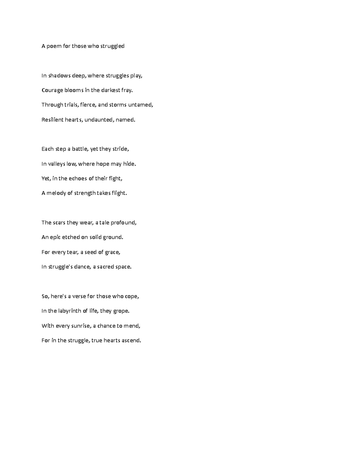 A Poem for the Despaired - A poem for those who struggled In shadows ...