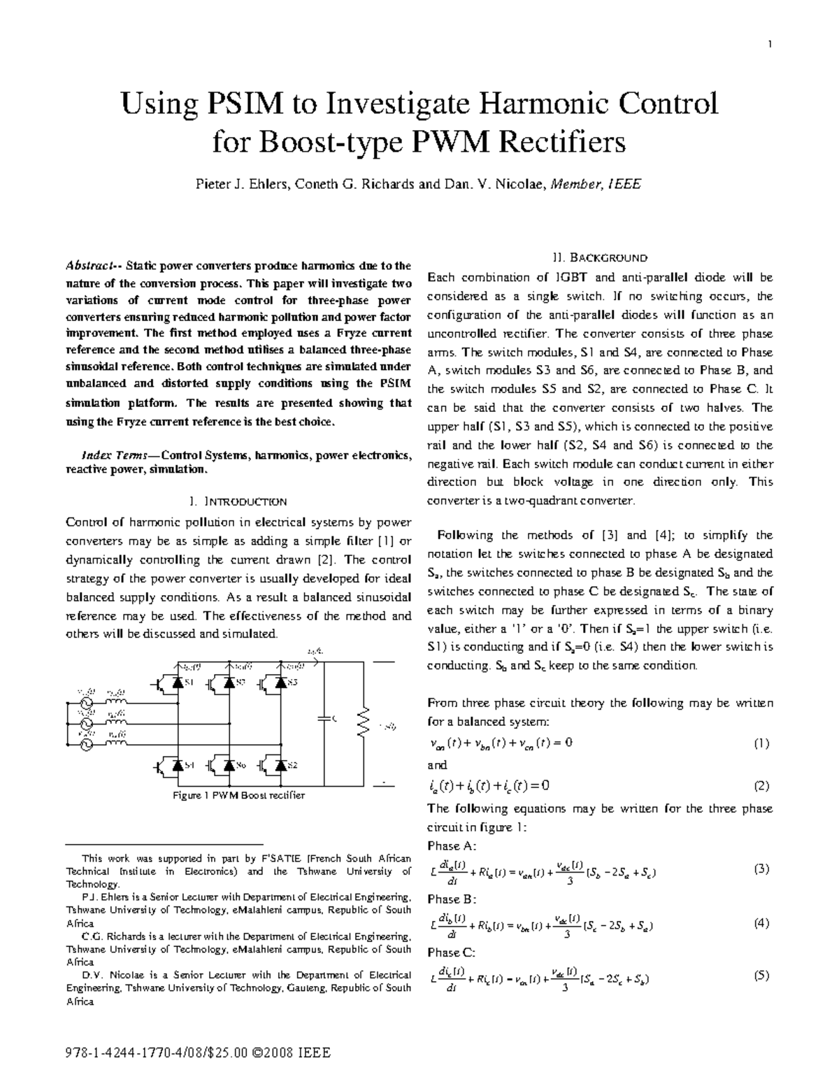 Using PSIM to investigate harmonic control for boost-type PWM ...