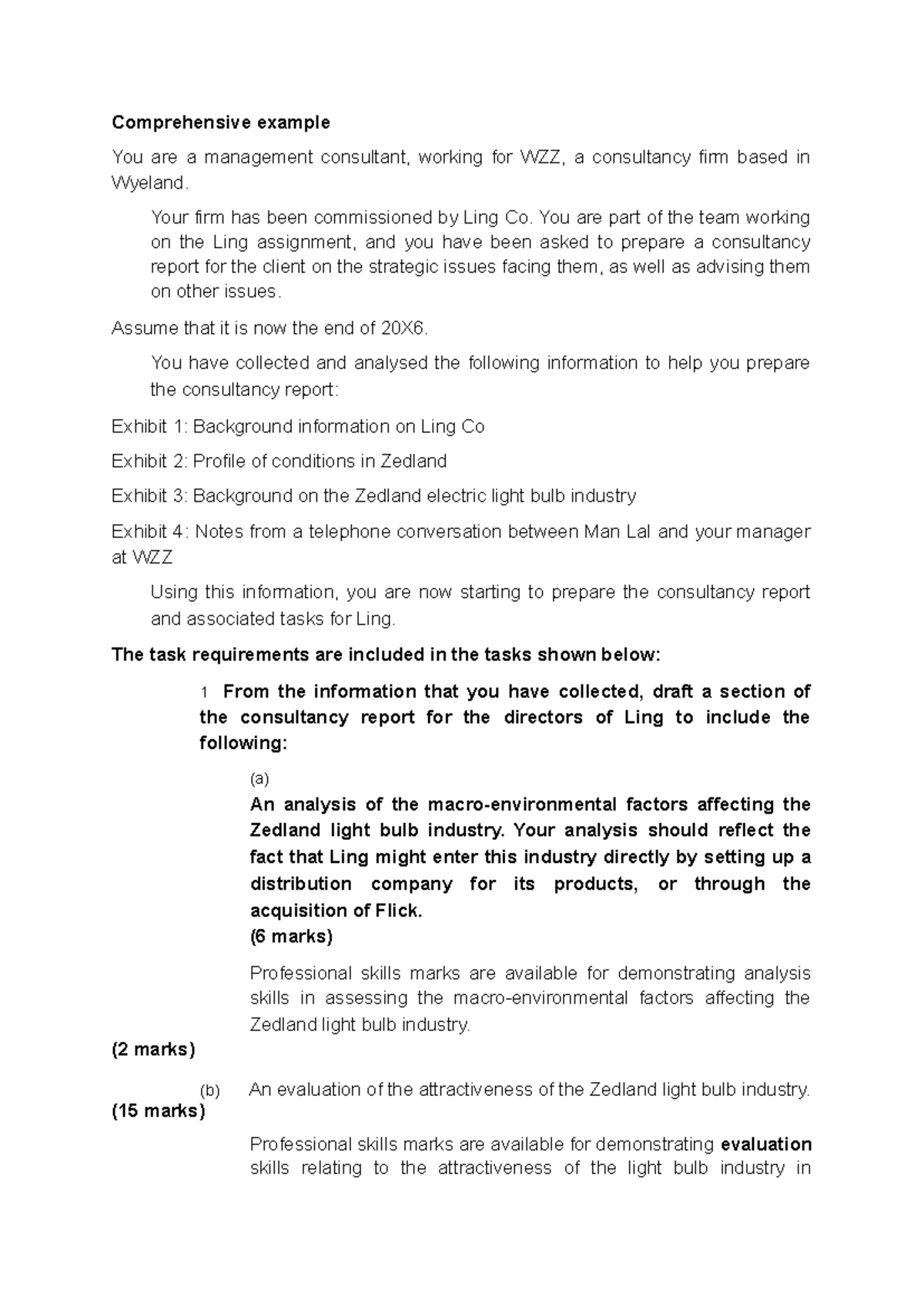 Comprehensive example - Your firm has been commissioned by Ling Co. You ...