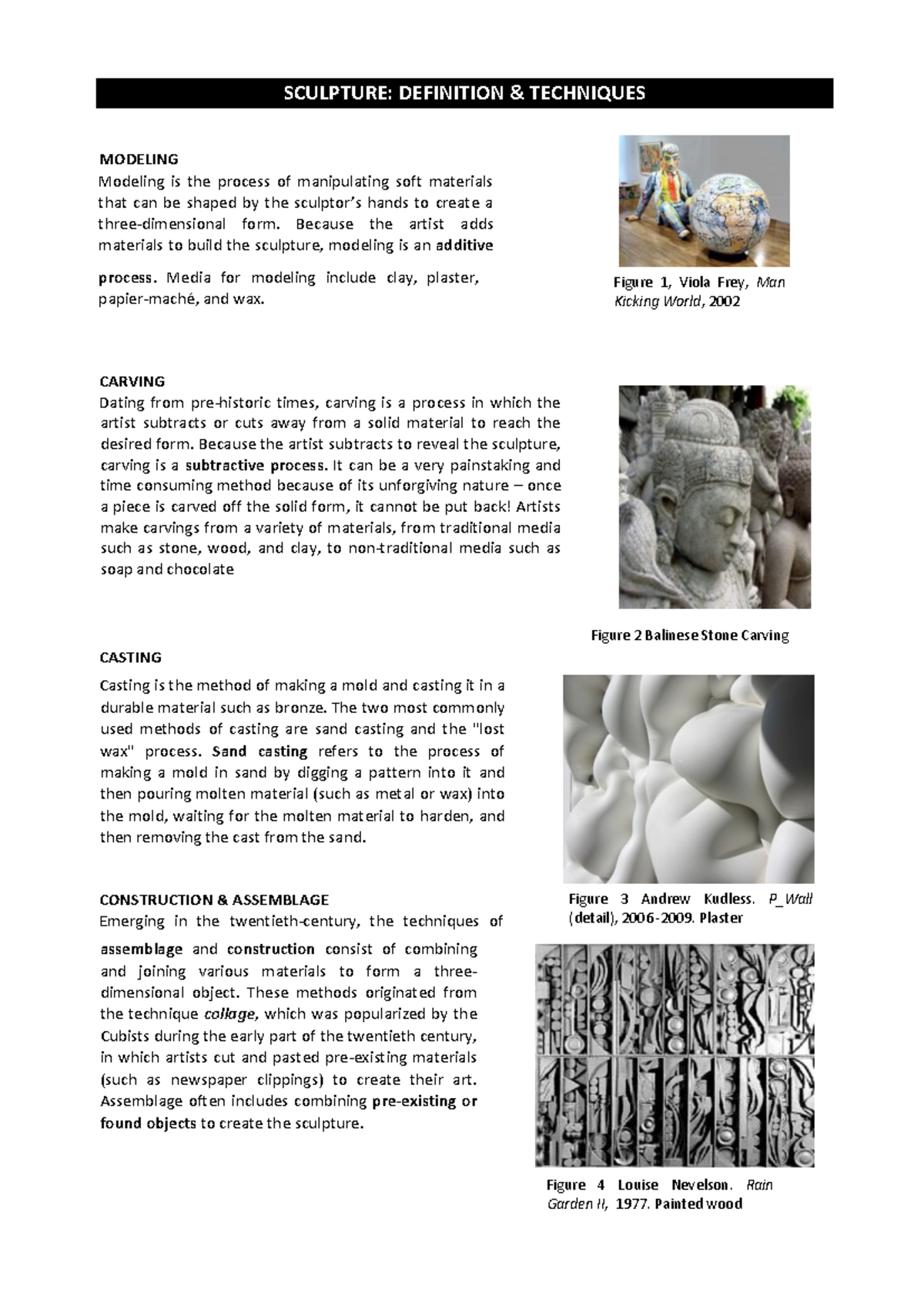 Analysing sculpture - SCULPTURE: DEFINITION & TECHNIQUES MODELING ...