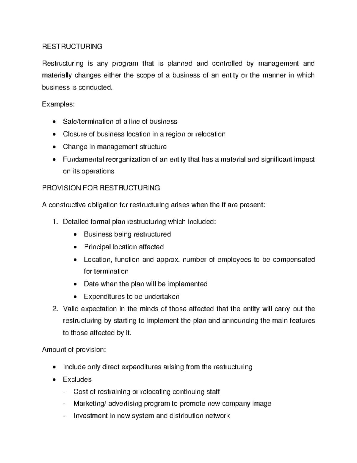 Restructuring - RESTRUCTURING Restructuring is any program that is ...