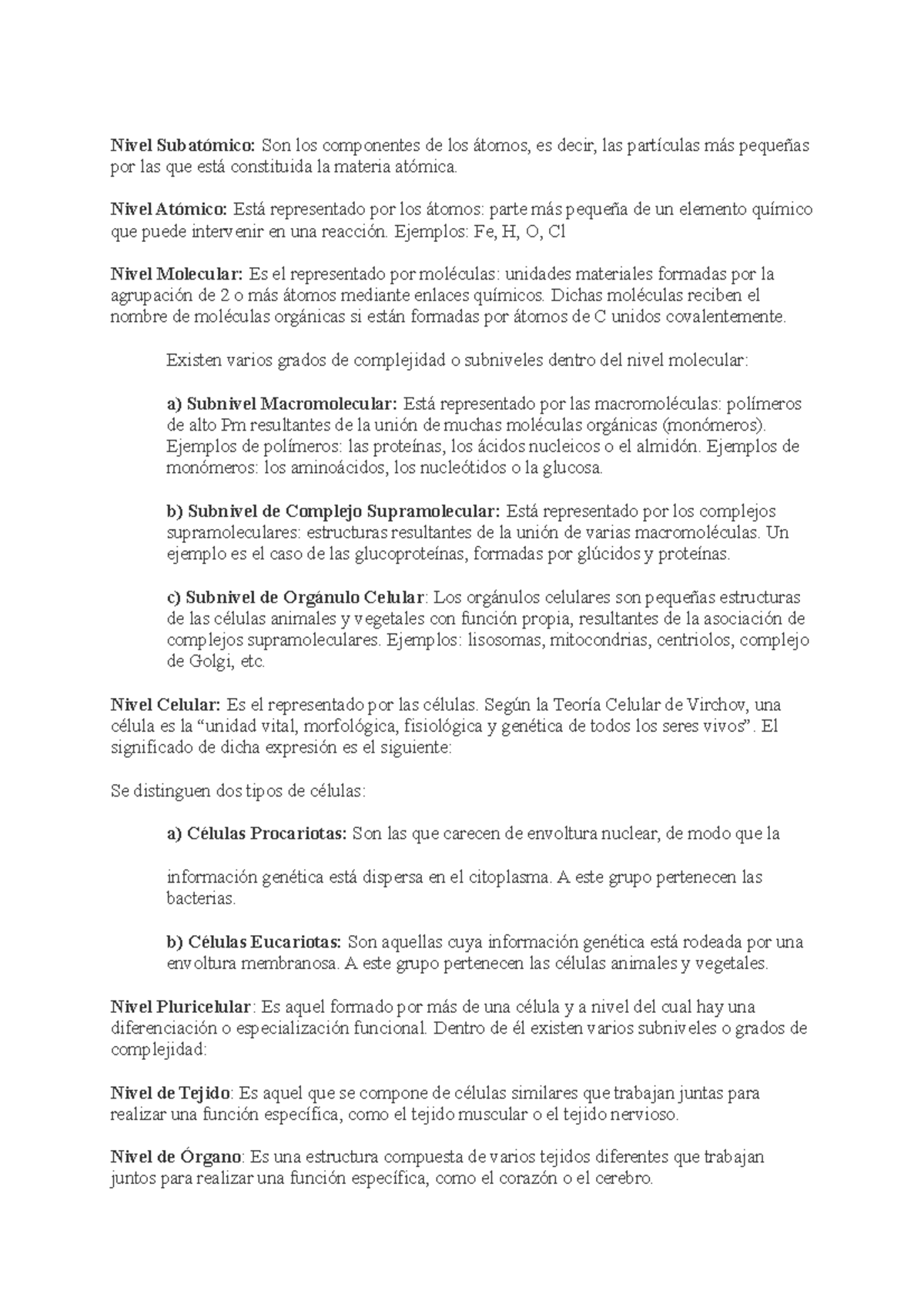 Nivel Subatómico - ayuda - Nivel Subatómico: Son los componentes de los ...