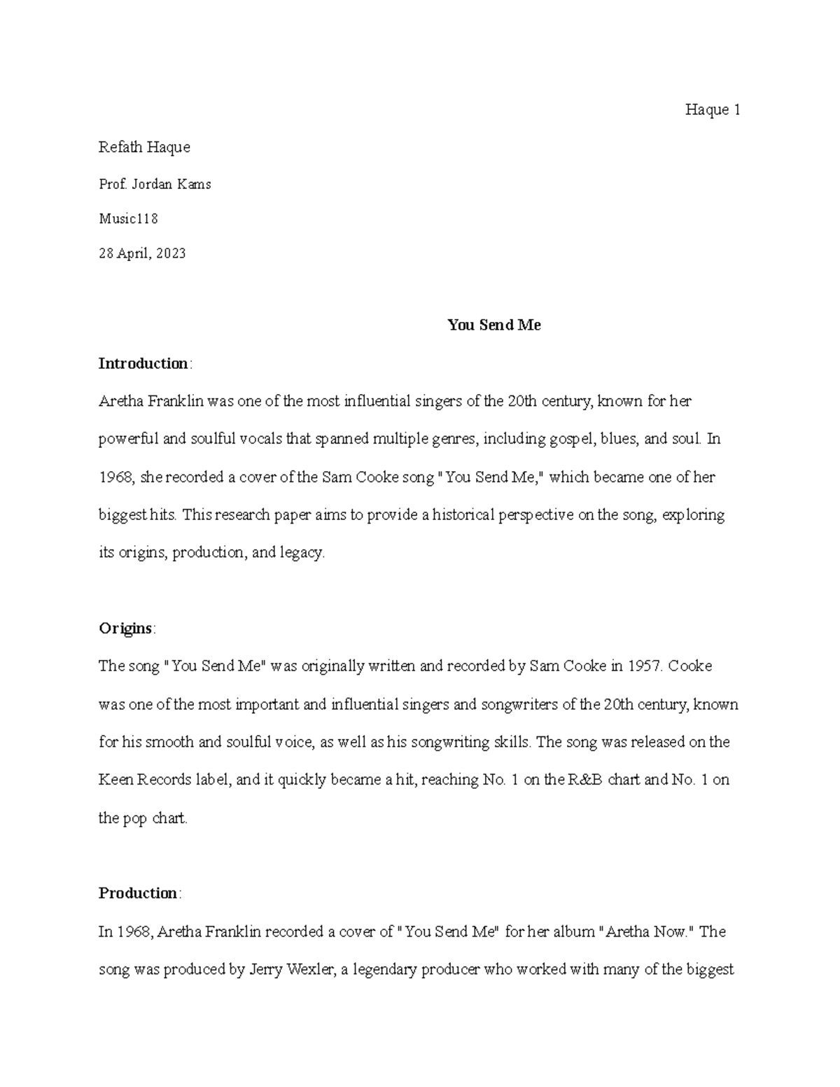 Learning Guide 2 Old Jazz Music Essay Refath Haque Prof Jordan