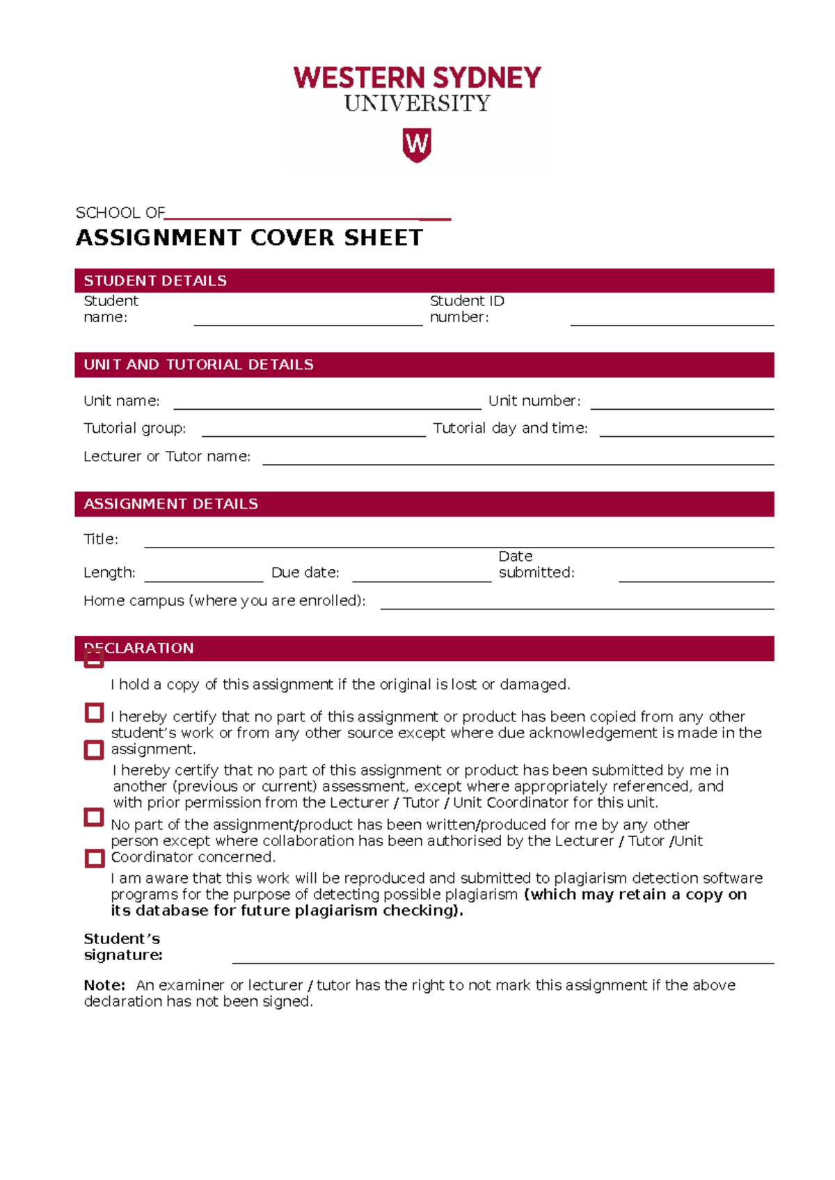 Individual Assignment cover sheet - SCHOOL OF ASSIGNMENT COVER SHEET ...