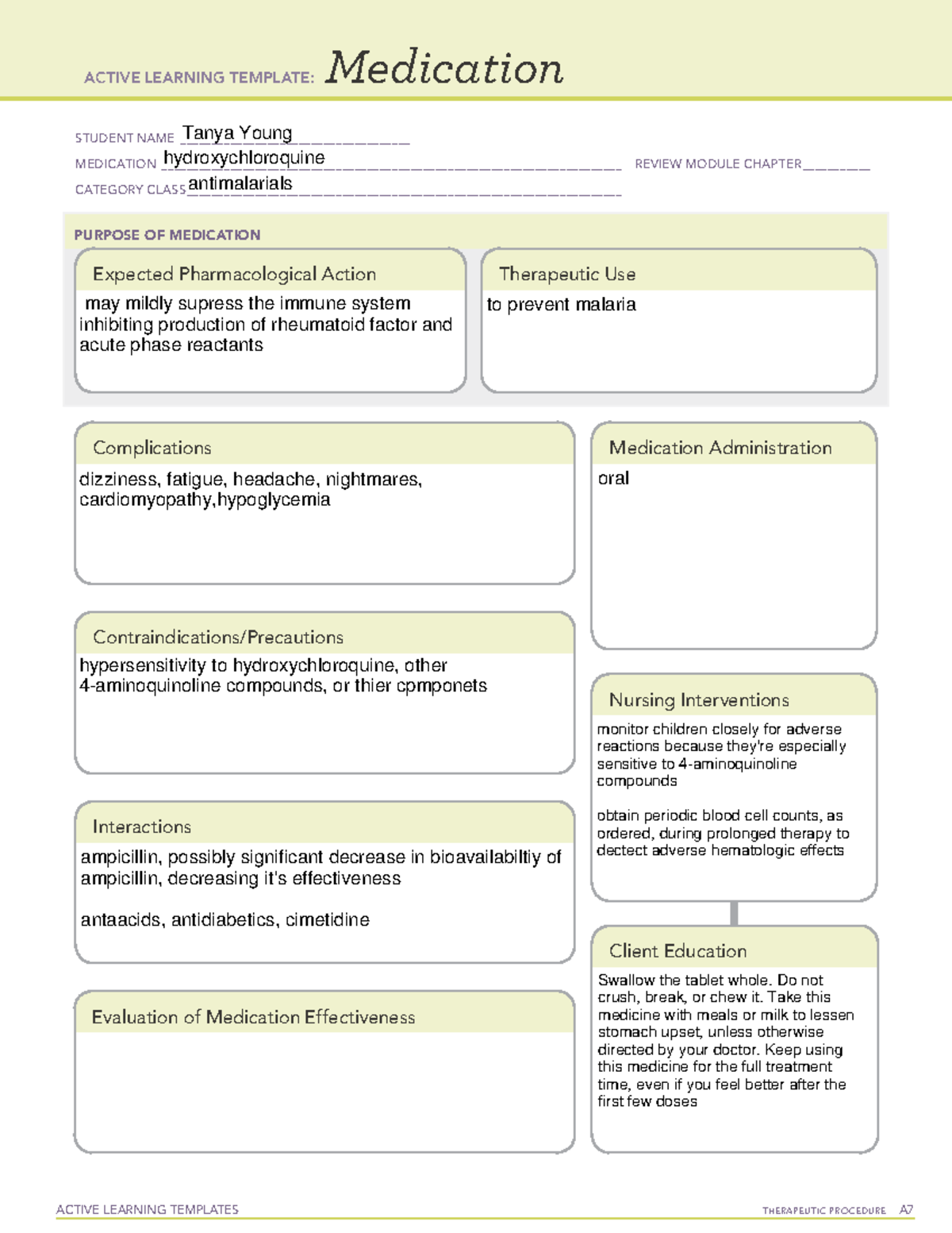 Hydroxychloroquin - Immunosuppressive drug and Anti-parasite It can ...