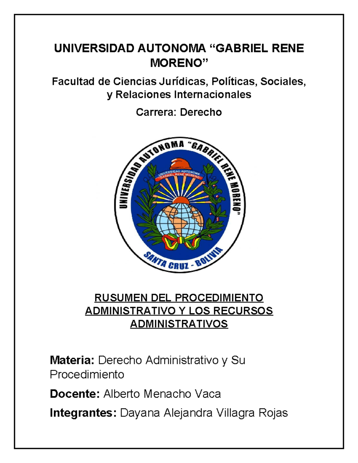 Administracion tema 10 - UNIVERSIDAD AUTONOMA “GABRIEL RENE MORENO ...