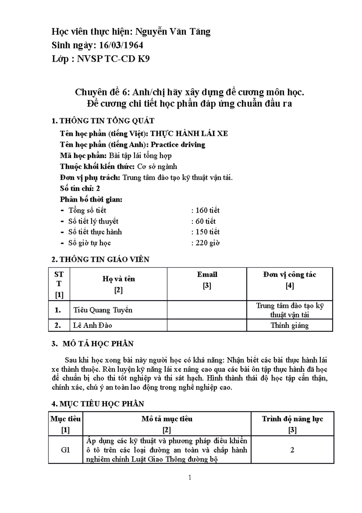 Nguyen Van Tang - Modun 6 - Học viên thực hiện: Nguyễn Văn Tăng Sinh ...
