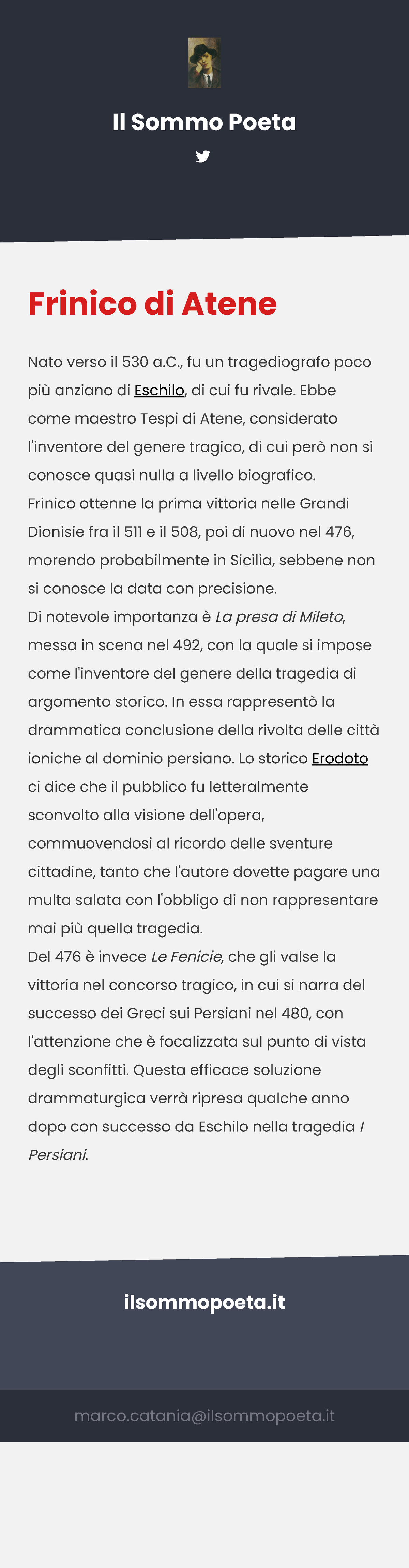 Il Sommo Poeta - Frinico di Atene Nato verso il 530 a., fu un ...
