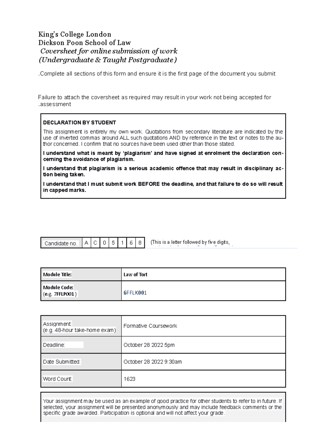 AD08288 - First Class essay on Robinson - King’s College London Dickson ...