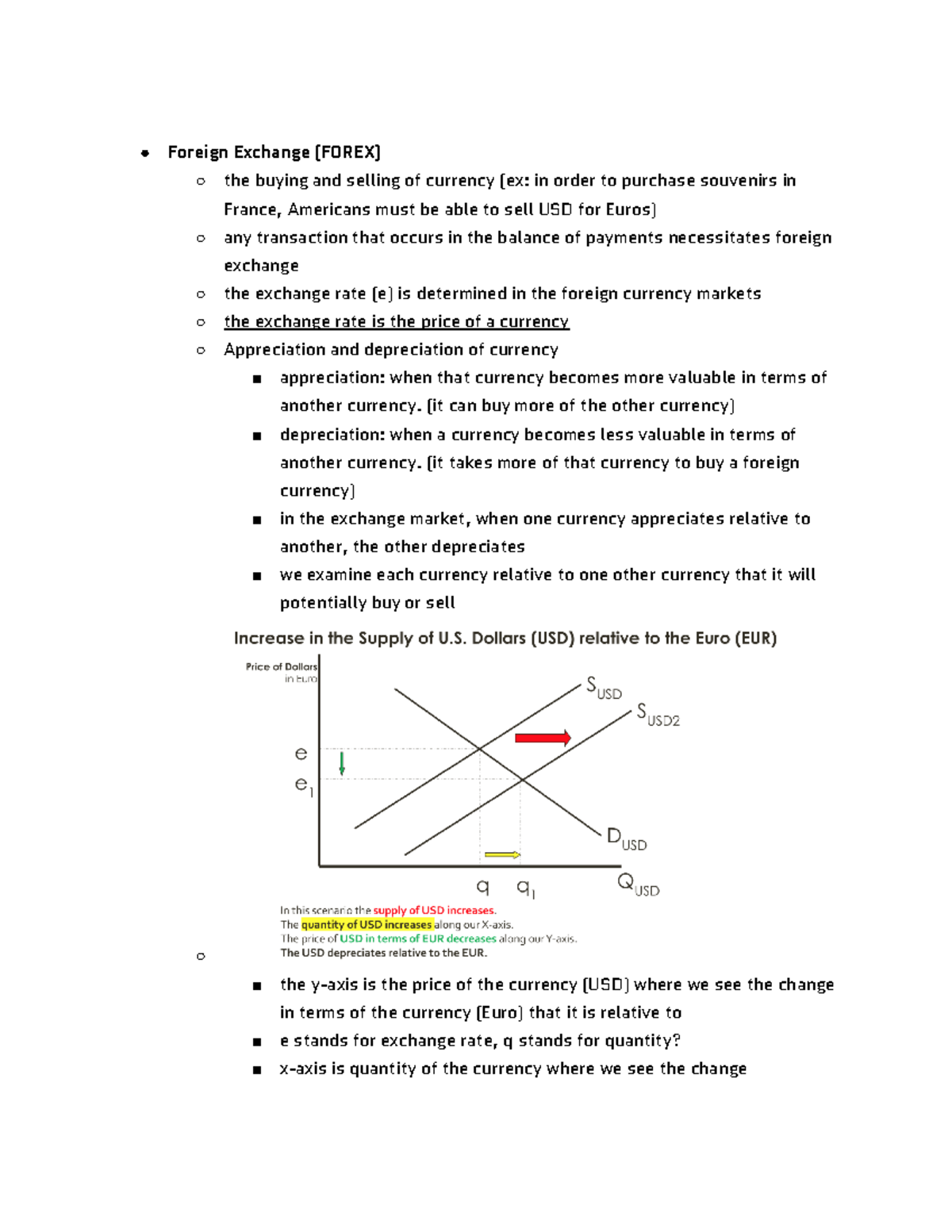 Macro Notes Unit 5 (2 of 2) - Foreign Exchange (FOREX) the buying and ...