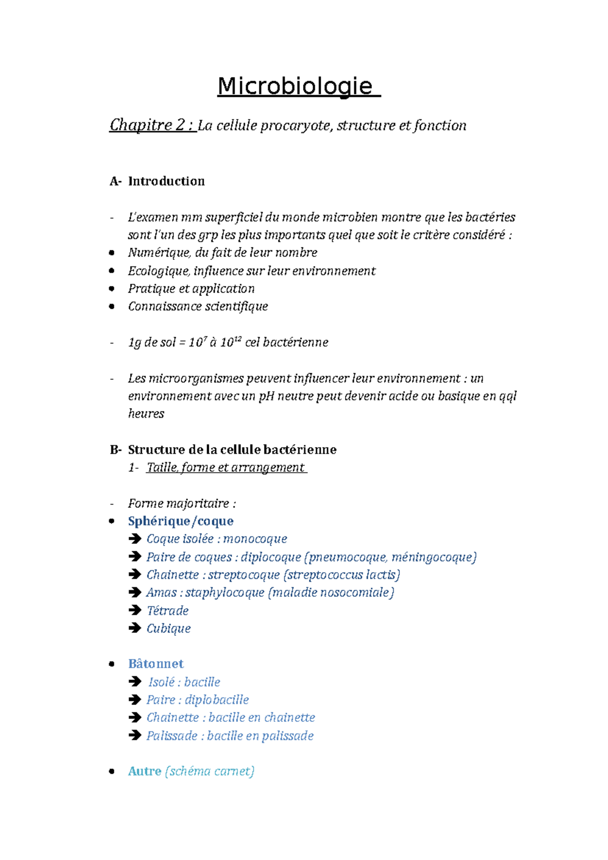 Cours 2 microbio - bon courage mes vies - Microbiologie Chapitre 2 : La cellule procaryote ...