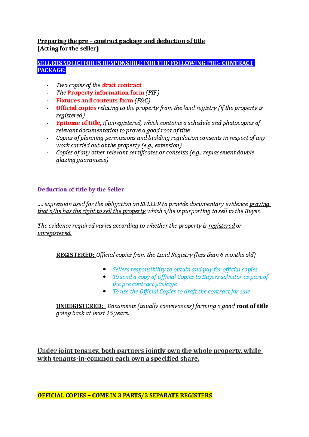 PRE Contract Package - Preparing the pre – contract package and ...