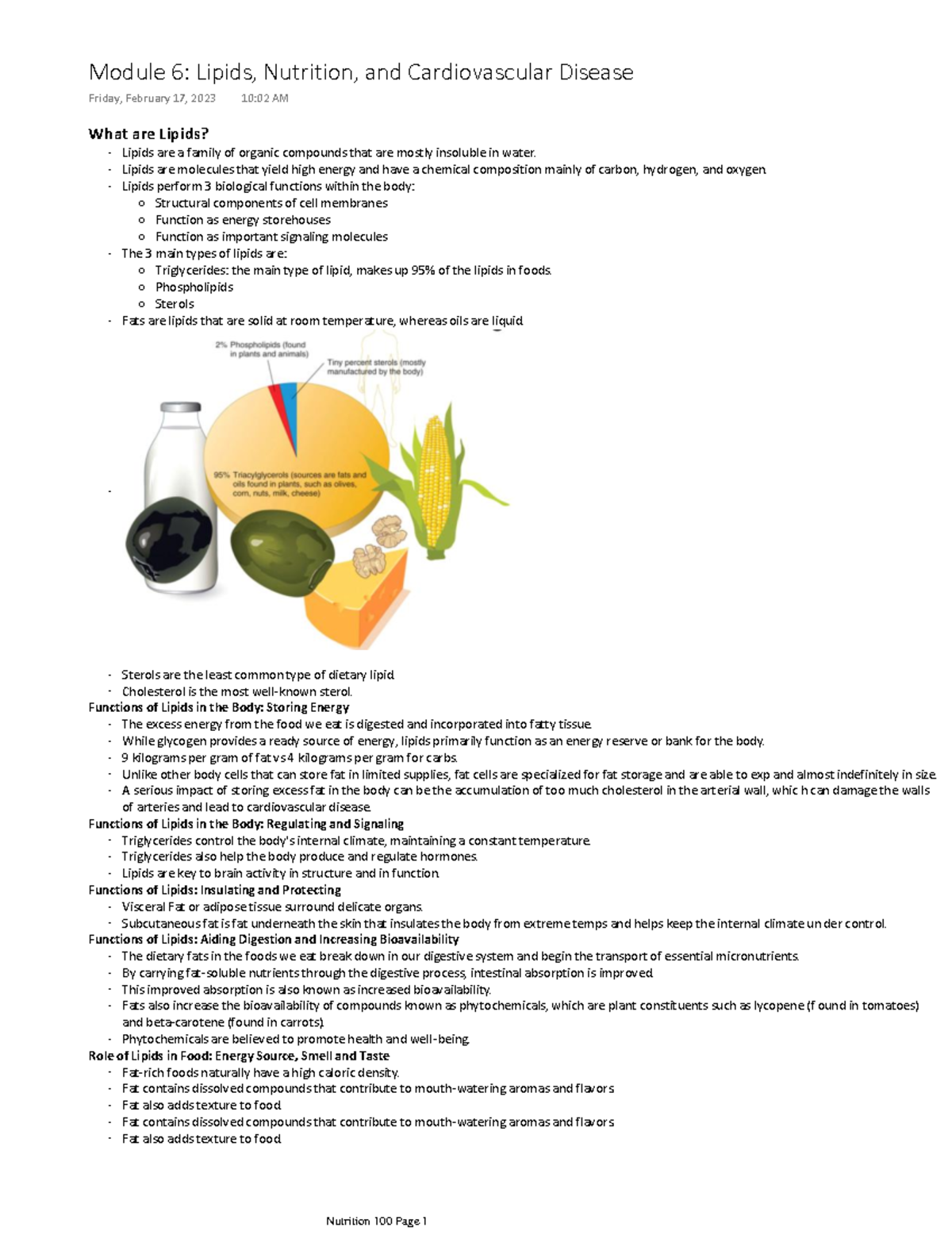Module 6 Lipids, Nutrition, and Cardiovascular Disease - What are ...