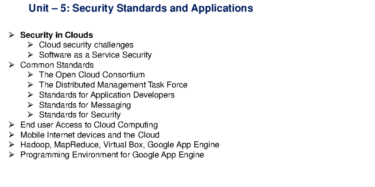 Unit-5 - cloud computing lecture note - Security in Clouds Cloud ...