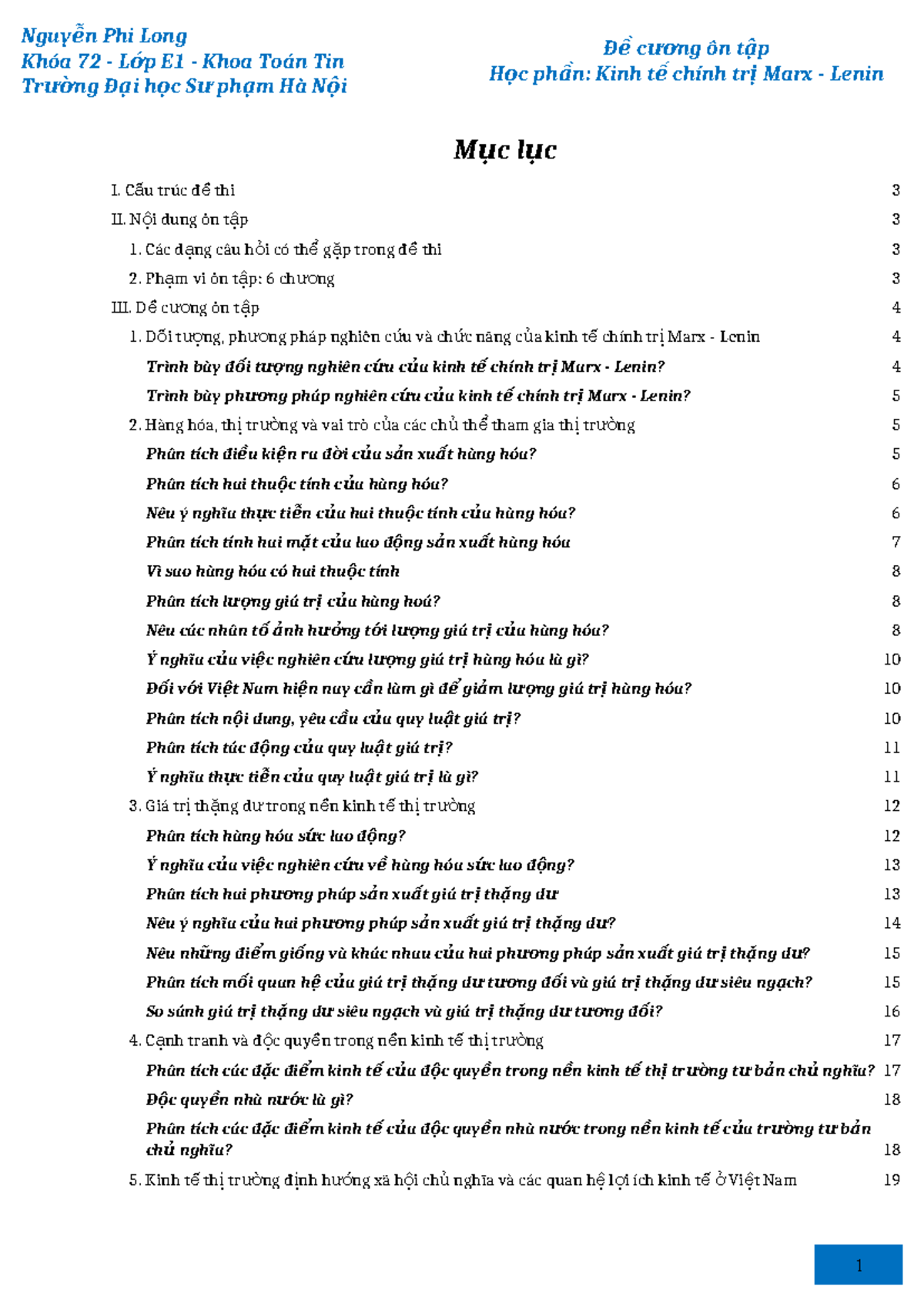 Đề-cương-ôn-tập-học-phần - Khóa 72 - L ớp E1 - Khoa Toán Tin Tr ường Đ ...