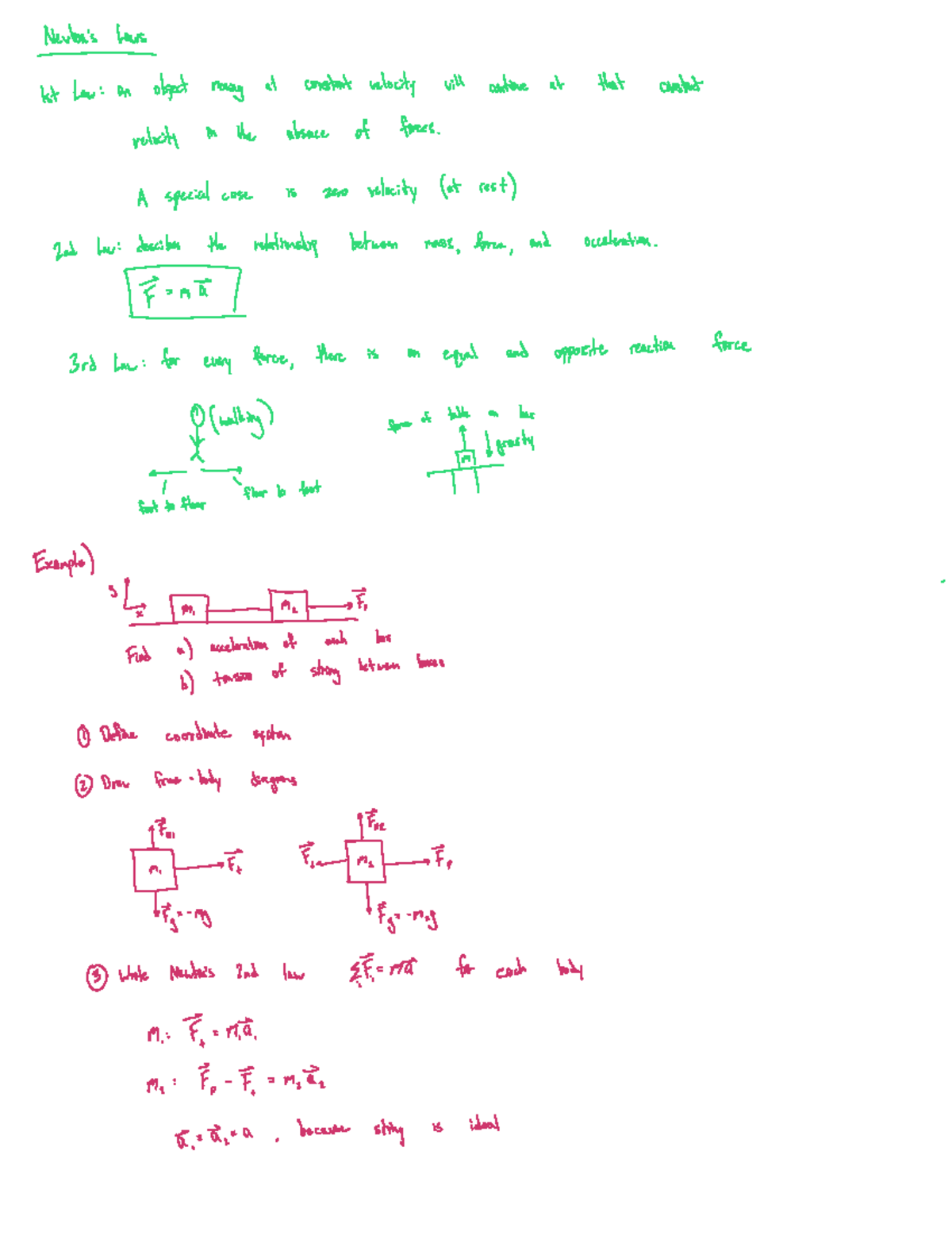 Physics 7A Chapter 4 - lecture notes - Neuton'staws 1stLaw an object ...