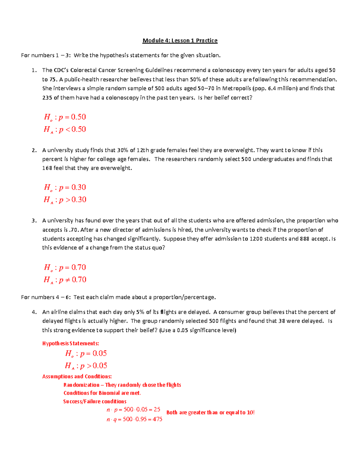 Module 4.Lesson 1 - Easy ways to pass stat 351 - Module 4: Lesson 1 ...