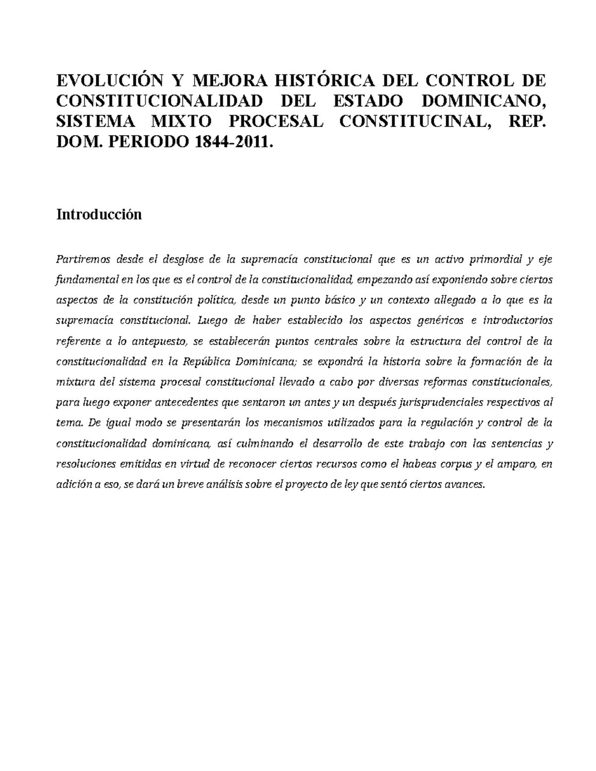 Evolución Y Mejora Histórica DEL Control DE Constitucionalidad DEL ...