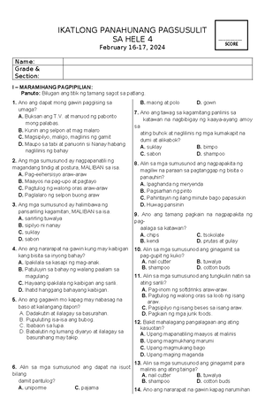 Filipino 4 Activity Sheet Q4 W5 - ACTIVITY SHEETS FILIPINO 4 Quarter 4: Week 5 Pangalan: - Studocu