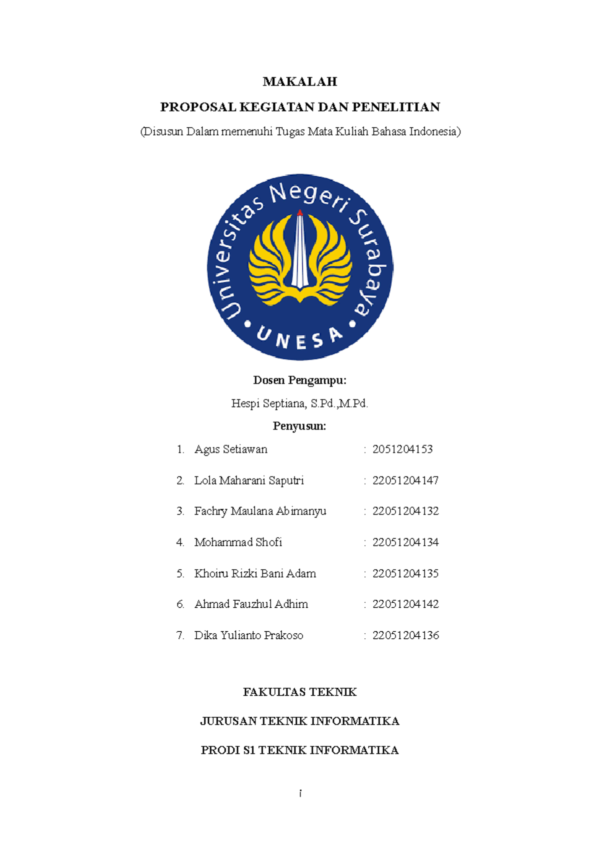 Makalah Proposal Kelompok 7 - MAKALAH PROPOSAL KEGIATAN DAN PENELITIAN ...