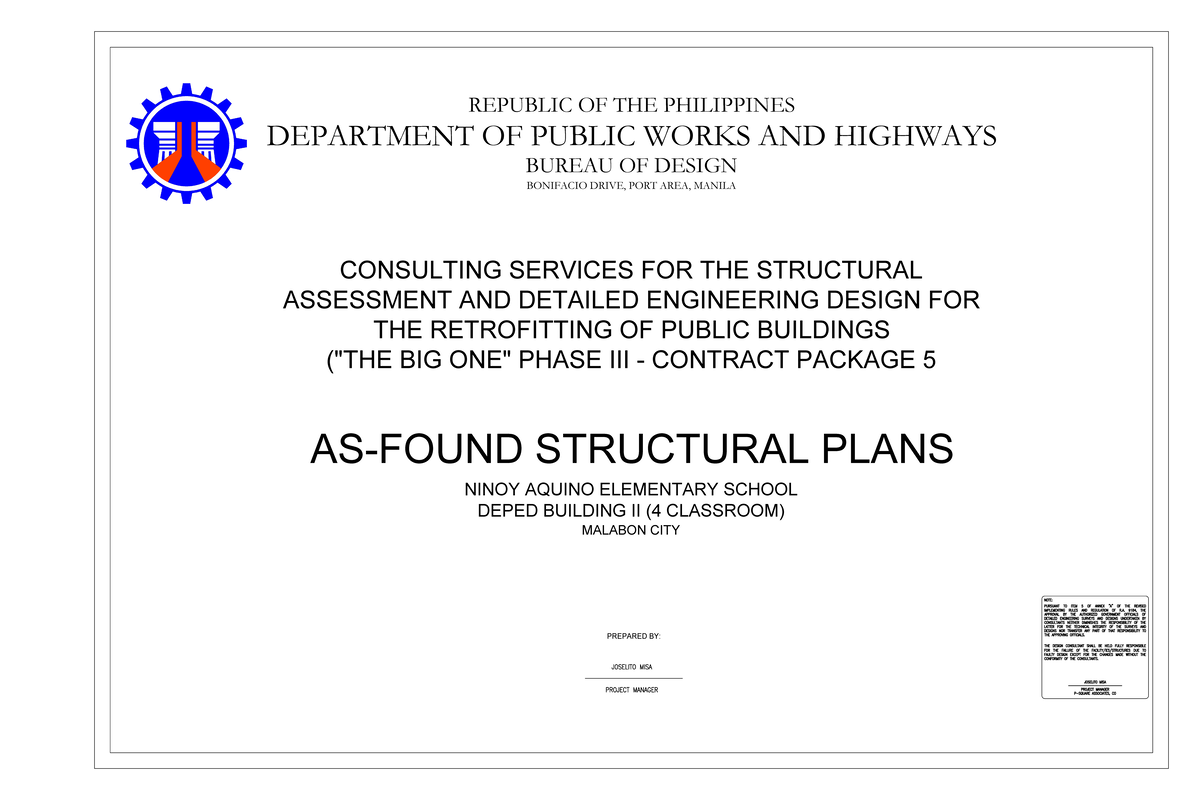 Ninoy Aquino ES- Deped BLDG II TEST Locations - CONSULTING SERVICES FOR ...