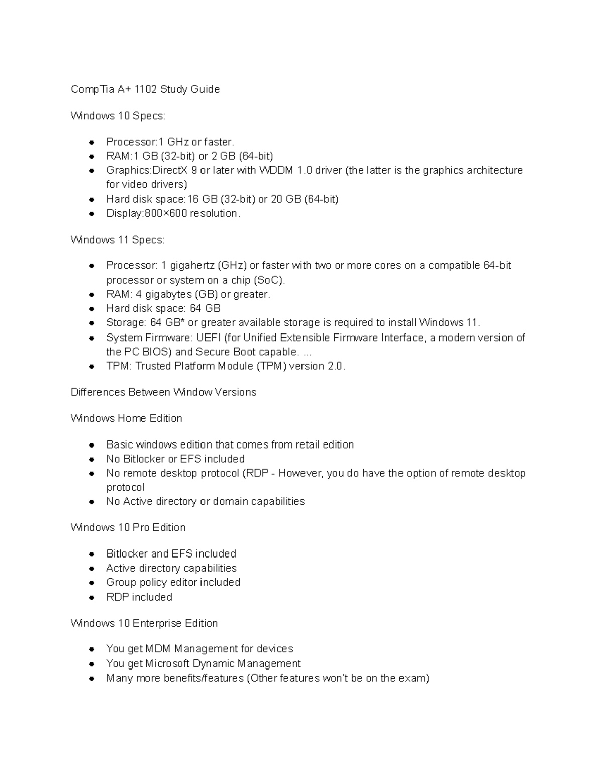 Comp Tia A+ 1102 Study Guide - CompTia A+ 1102 Study Guide Windows 10 ...