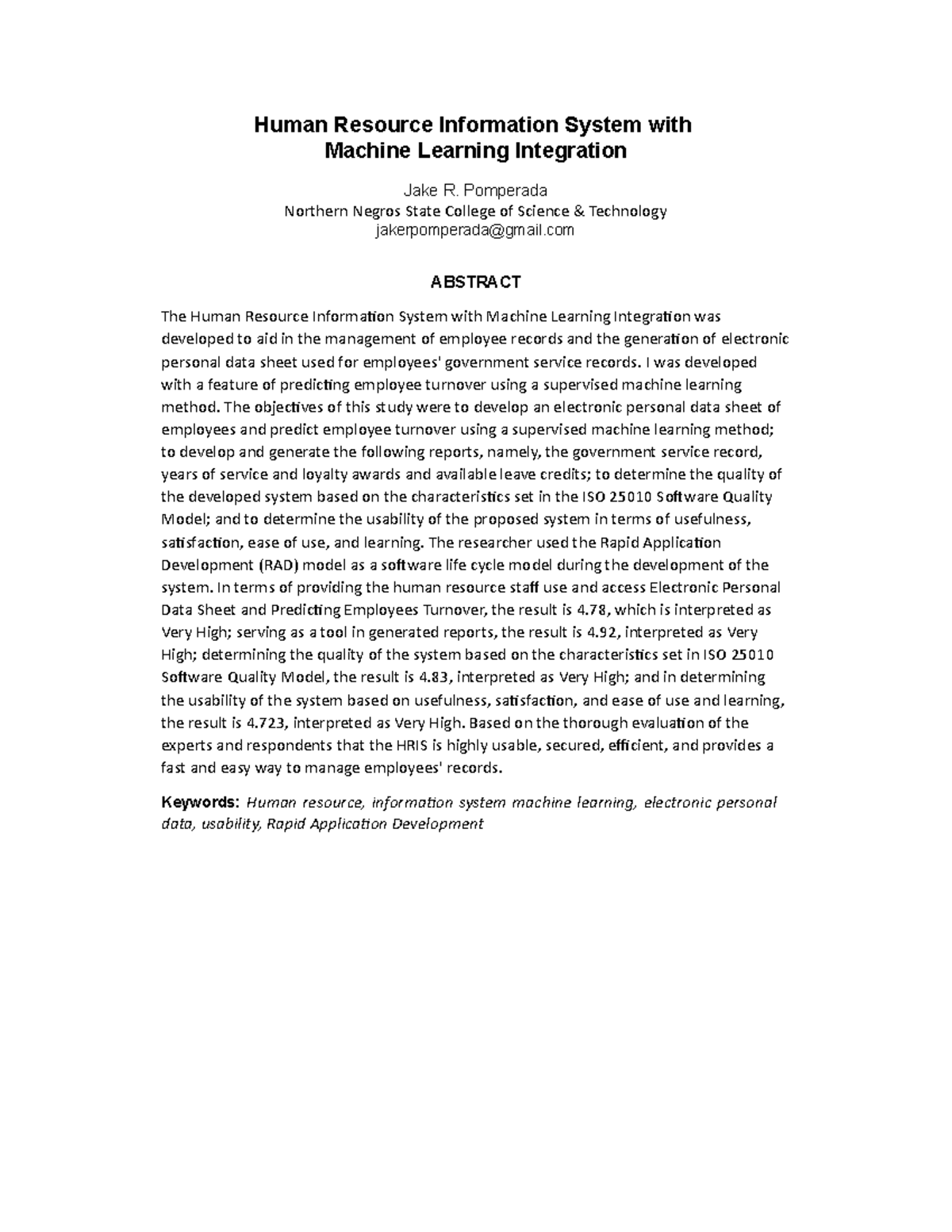 Abstract - Human Resource Information System with Machine Learning ...