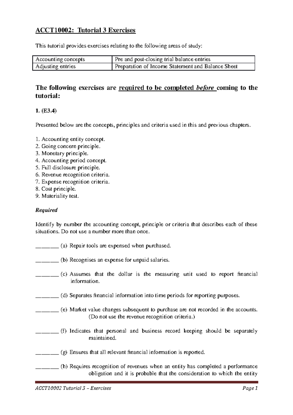 ACCT10002 Tutorial 3 Exercises Sem 2, 2019 - ACCT10002: Tutorial 3 Exercises This tutorial ...
