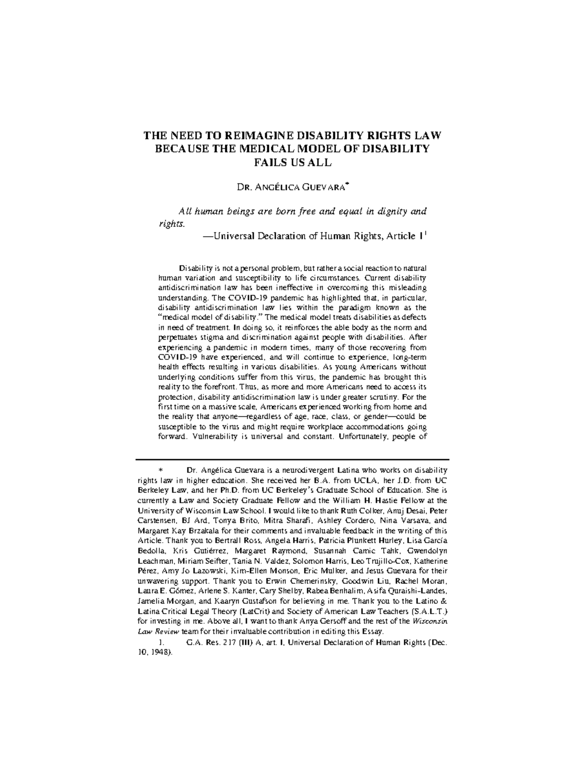 Angelica Guevara - Articles for the class - THE NEED TO REIMAGINE ...