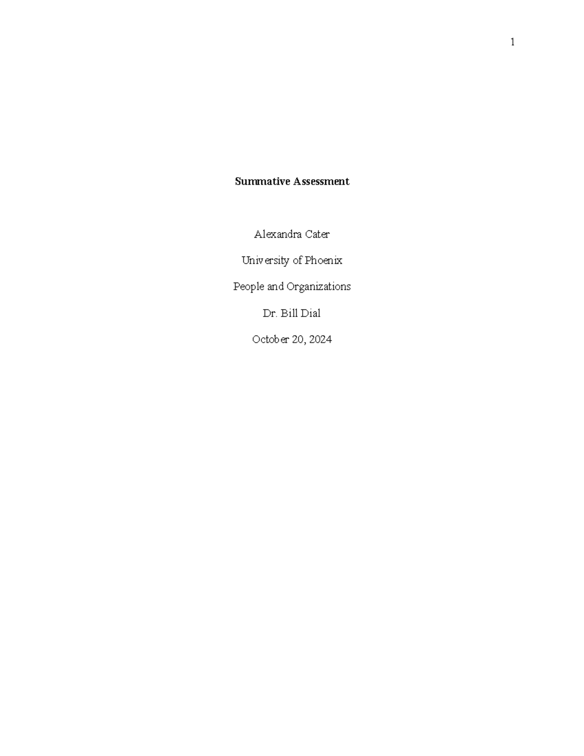 Summative Essay Week 5 - assignment - Summative Assessment Alexandra ...