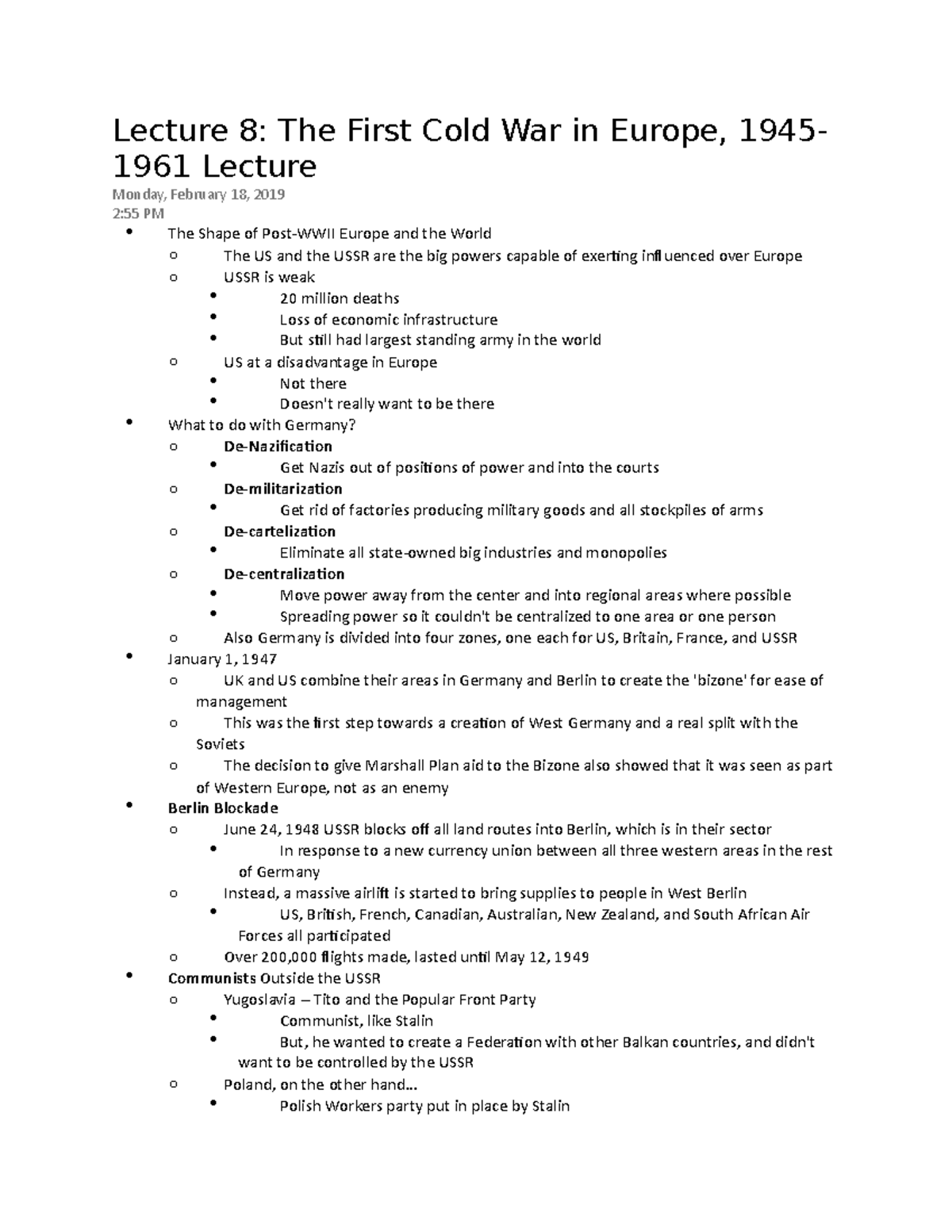 Lecture 8- Professor Alima M. Bucciantini - Lecture 8: The First Cold ...