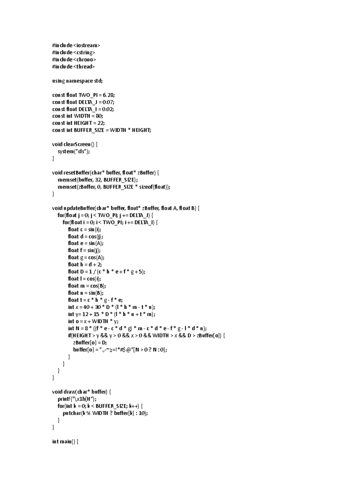 Do Nu T - DoNuT - #include #include #include #include using namespace std; const float TWO_PI ...