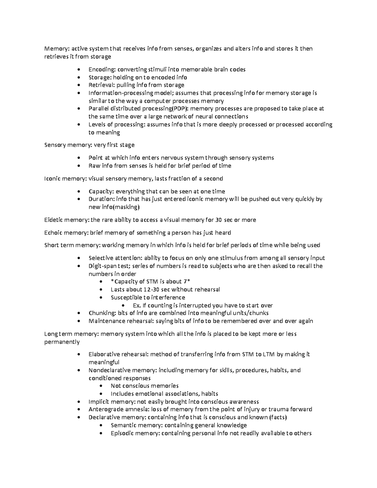 CH 6 memory - Professor Marino - Memory: active system that receives info from senses, organizes ...