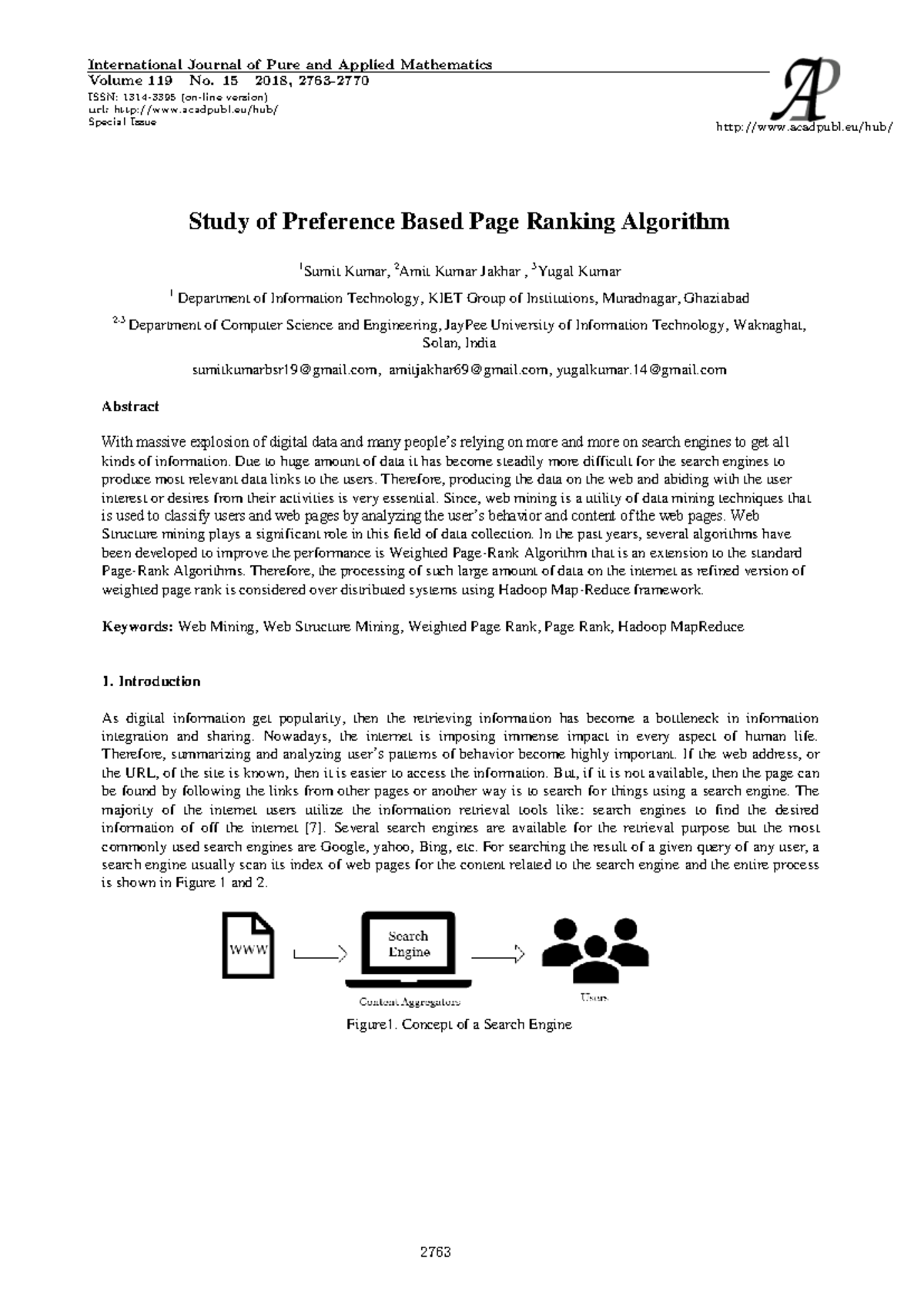 Most IMportant Study of Preference Based Page Ranking Algorithm - Study of Preference Based Page ...