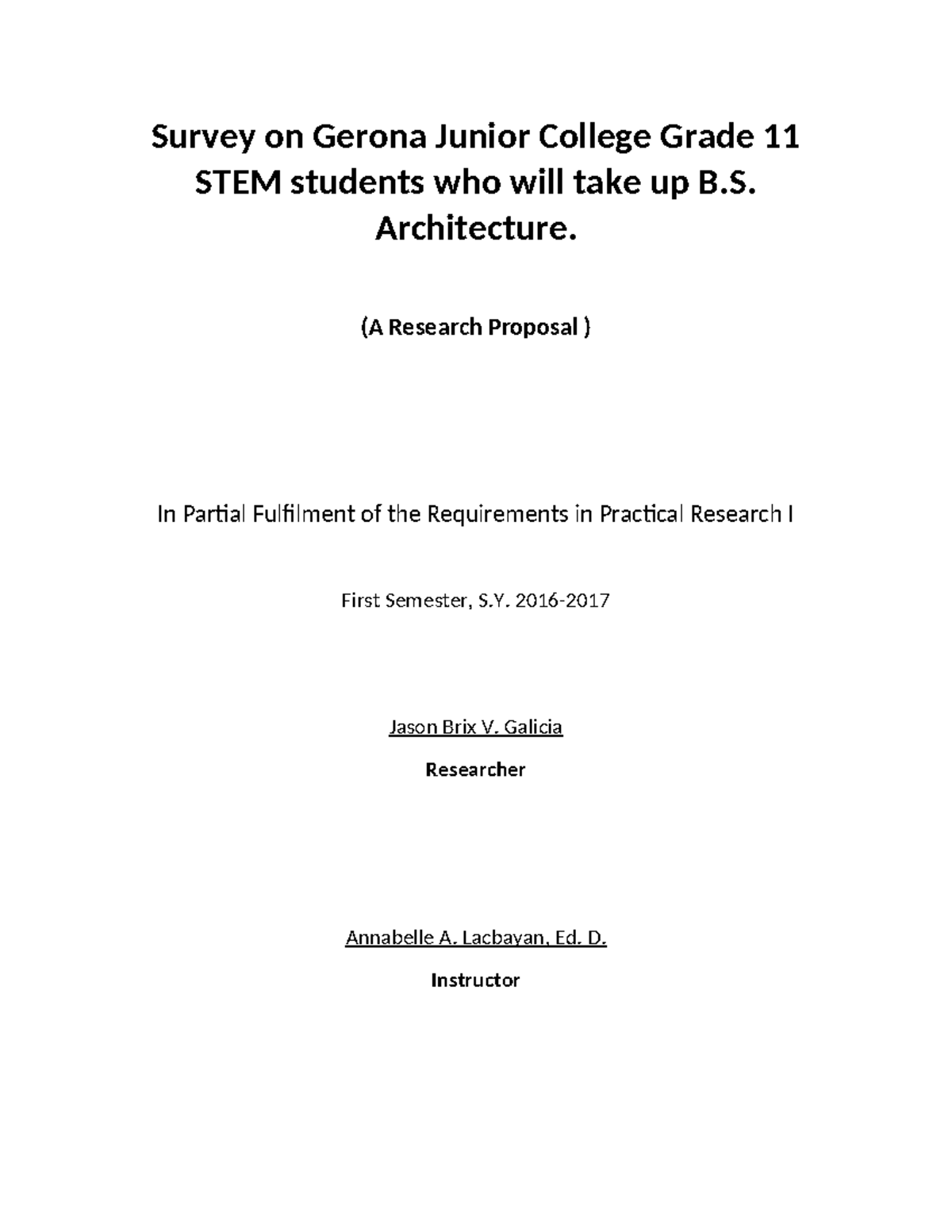 Research proposal Galicia Jason BRIX 11D B10 - Survey on Gerona Junior ...