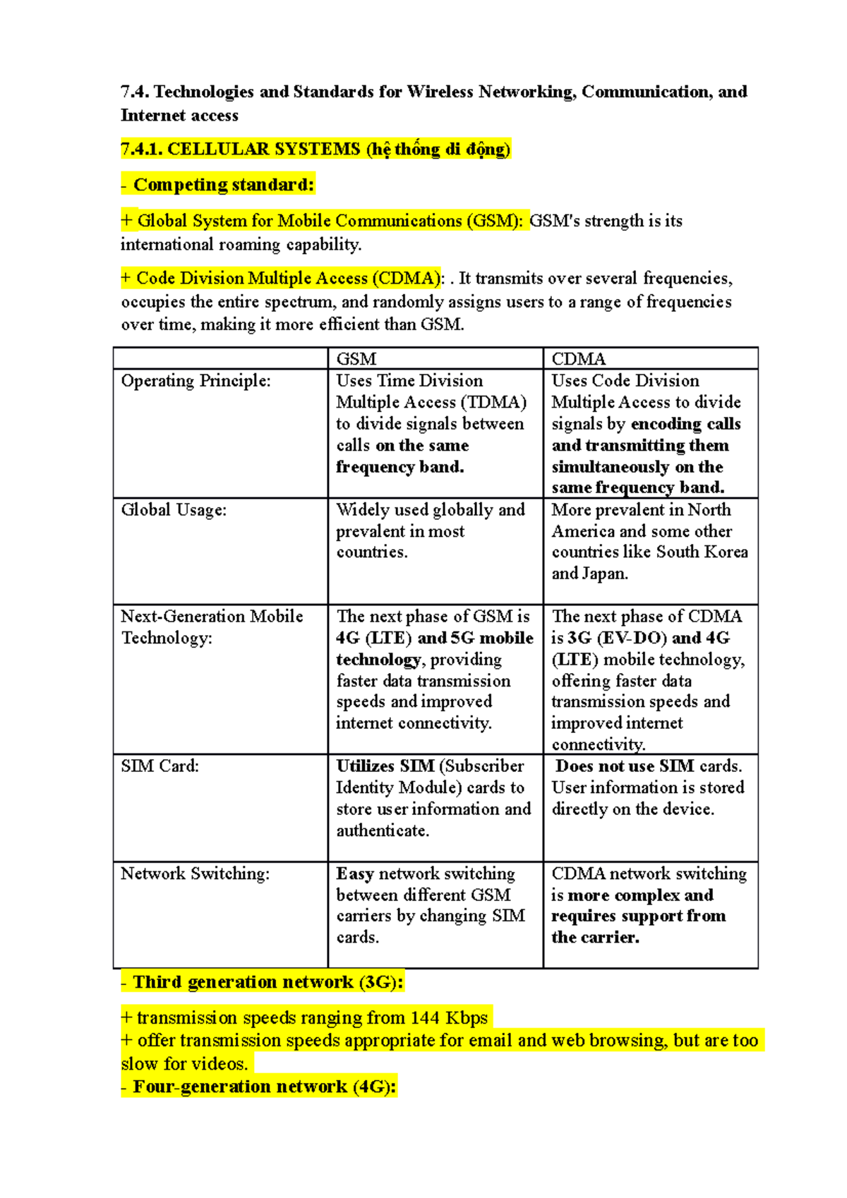 Chapter 7 MIS Summary 1 - 7. Technologies and Standards for Wireless ...